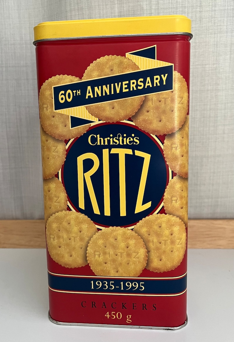 Vintage Christies Ritz Cracker Tin Biscuits 60th Anniversary 1935 1965 ...