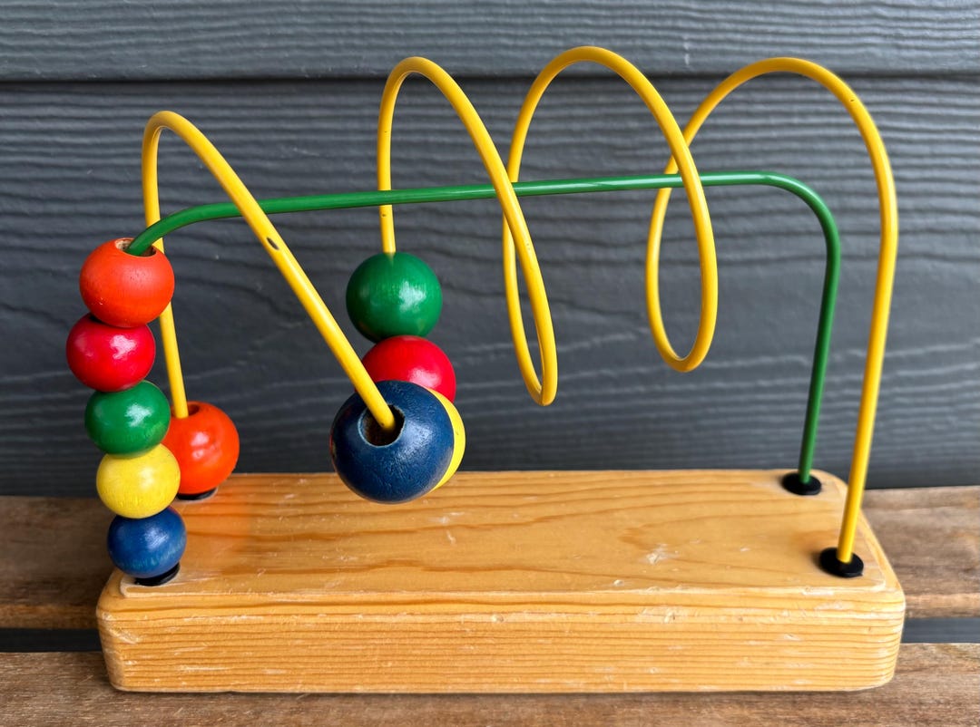 Small Vintage Wood Bead Maze Travel Size Wood Toy - Etsy