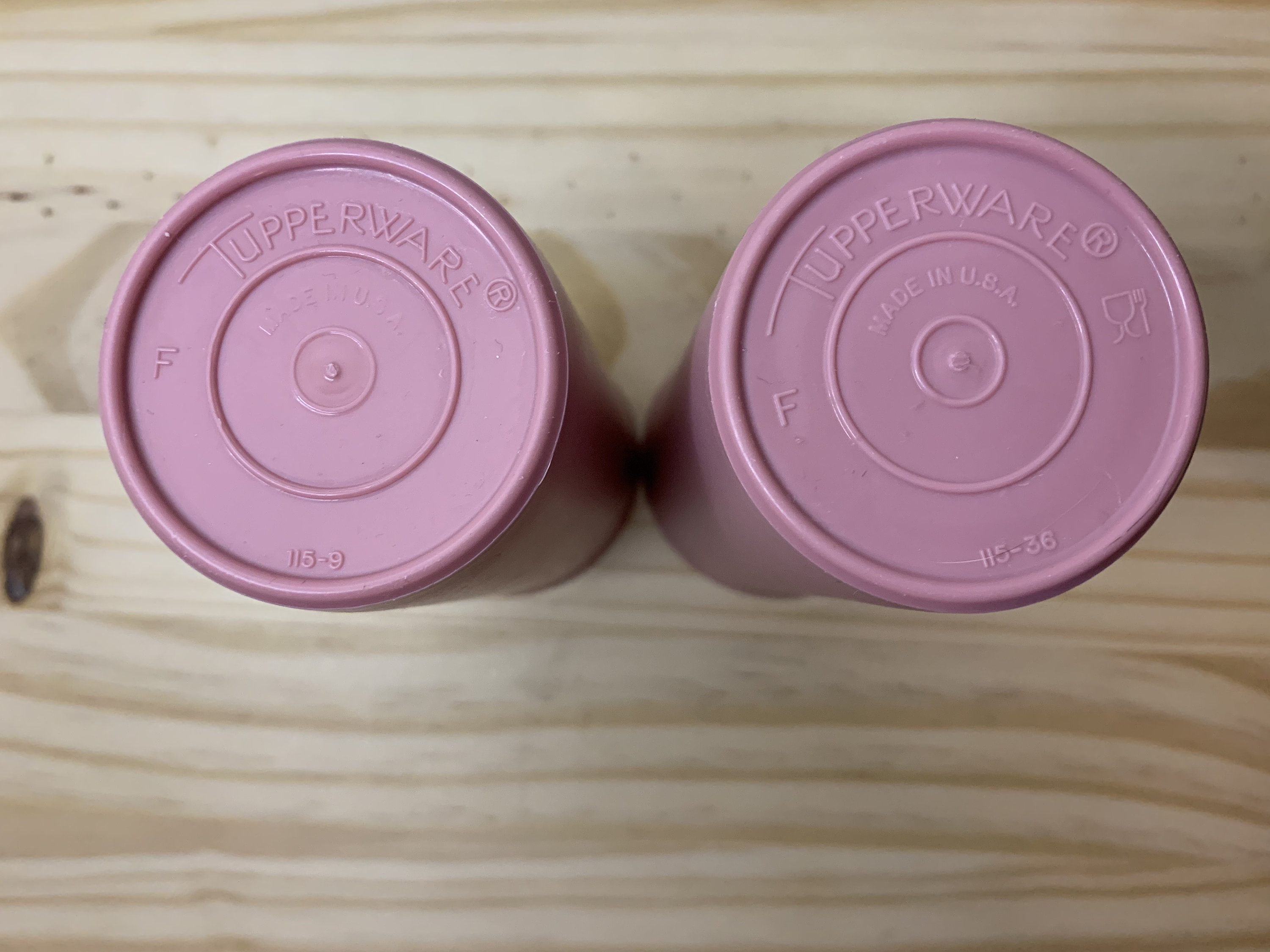 Vintage Tupperware Set of 2 Tall Pink Drinking Glasses 115-36 and 115-9 ...