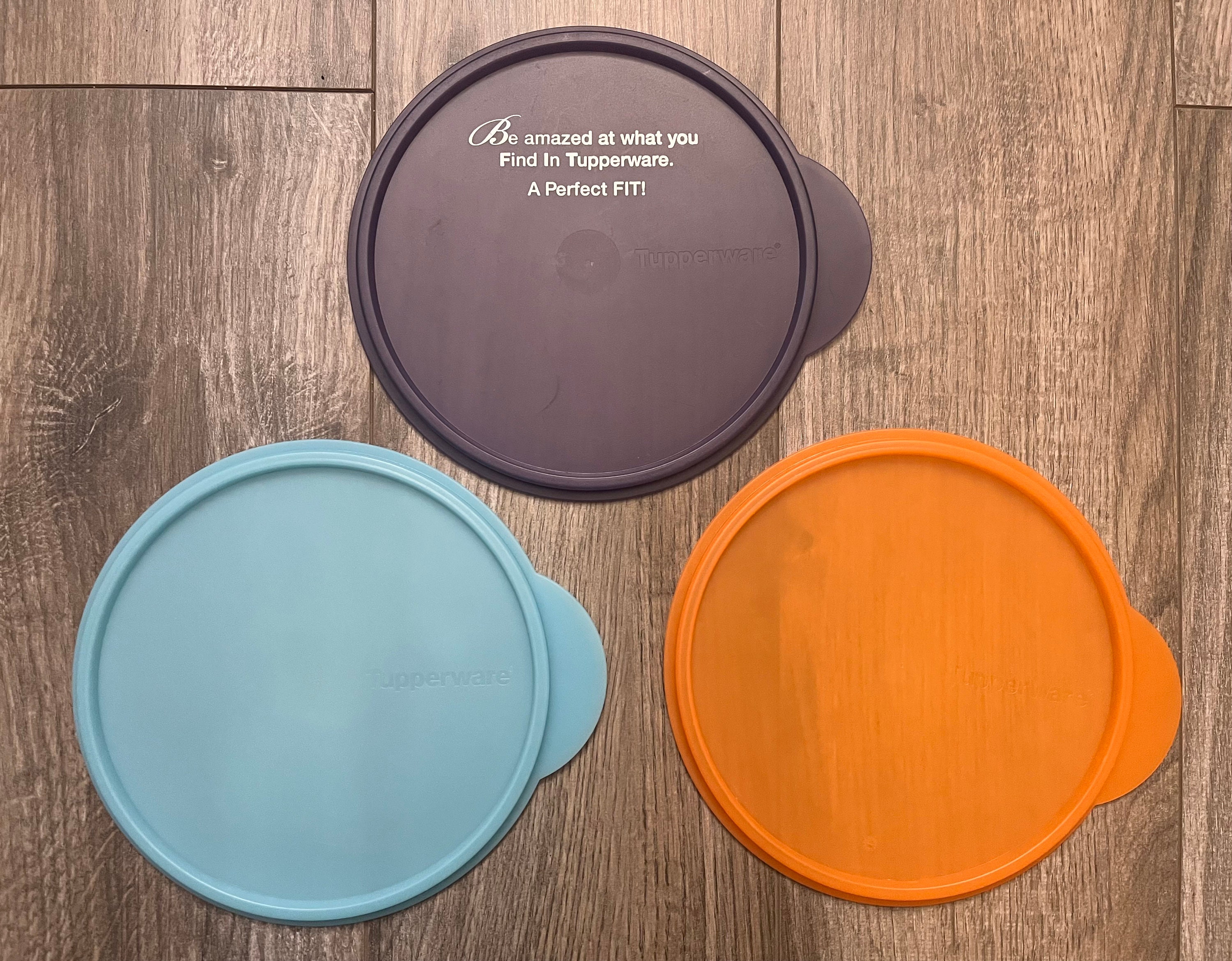 Vintage Tupperware Round Flat-out Bowl Lids 5455A 6-3/4 Diameter Purple ...