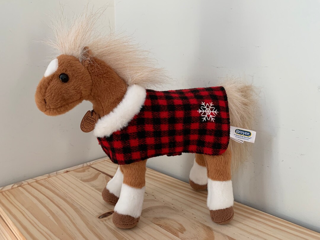 Breyer 10 Tall Brown Horse With Red Plaid & Snowflake Horse Blanket ...
