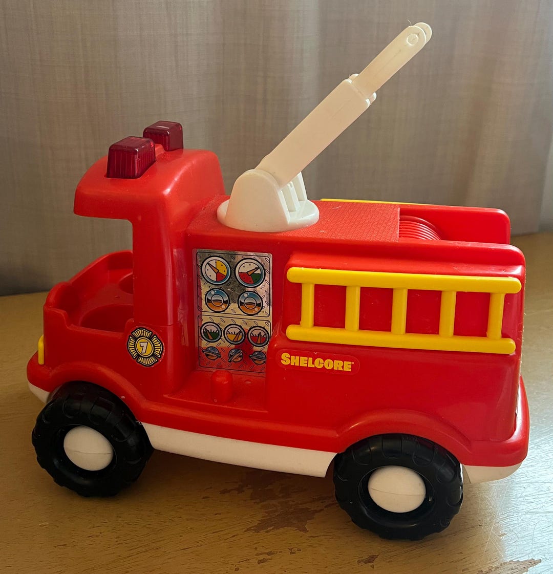 Vintage 1995 Shelcore Fire Truck With Lights & Sirens Toddler Toy ...