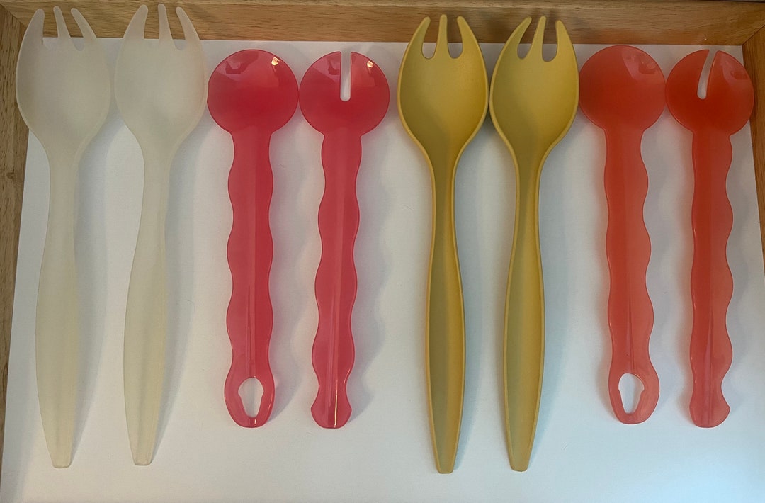 Vintage Tupperware Salad Server Sets Forks & Spoons Choose a Set ...