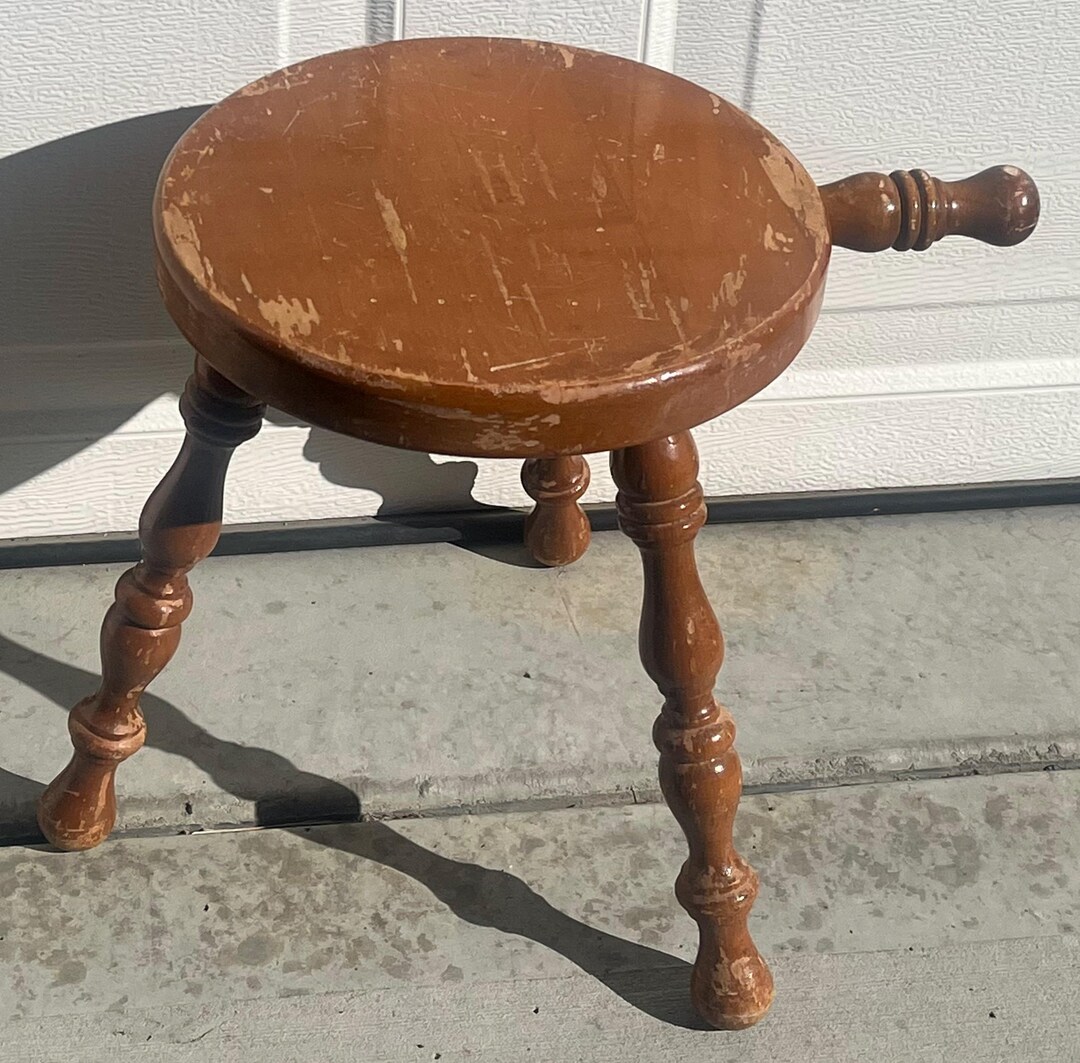 Vintage Farmhouse Three Legged Milking Stool Wood Furniture - Etsy