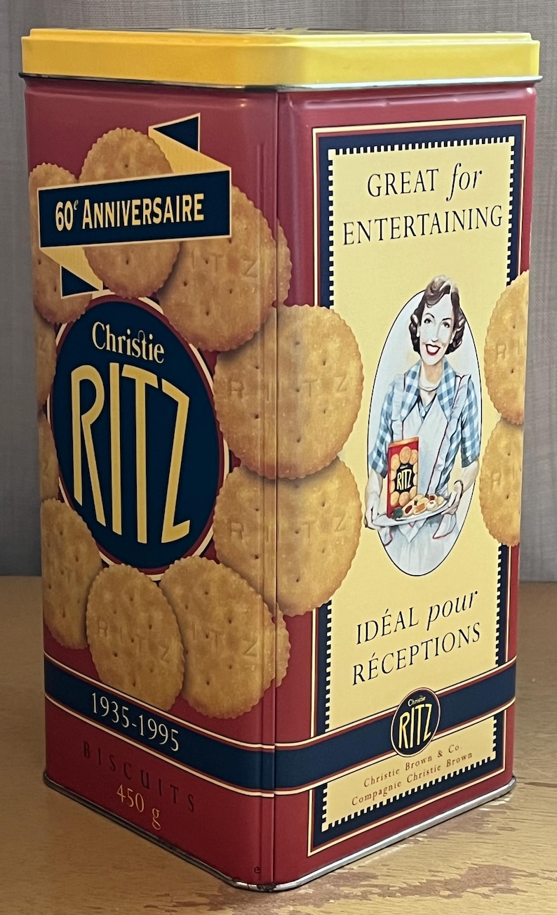 Vintage Christie’s Ritz Cracker Tin Biscuits 60th Anniversary 1935 ...