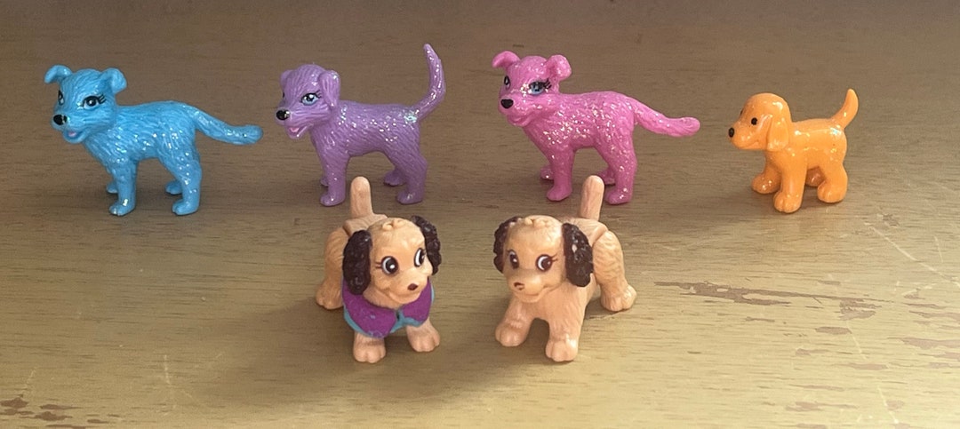Vintage Polly Pocket Pets Choose Between a Set of 4 Glitter Dogs or a ...