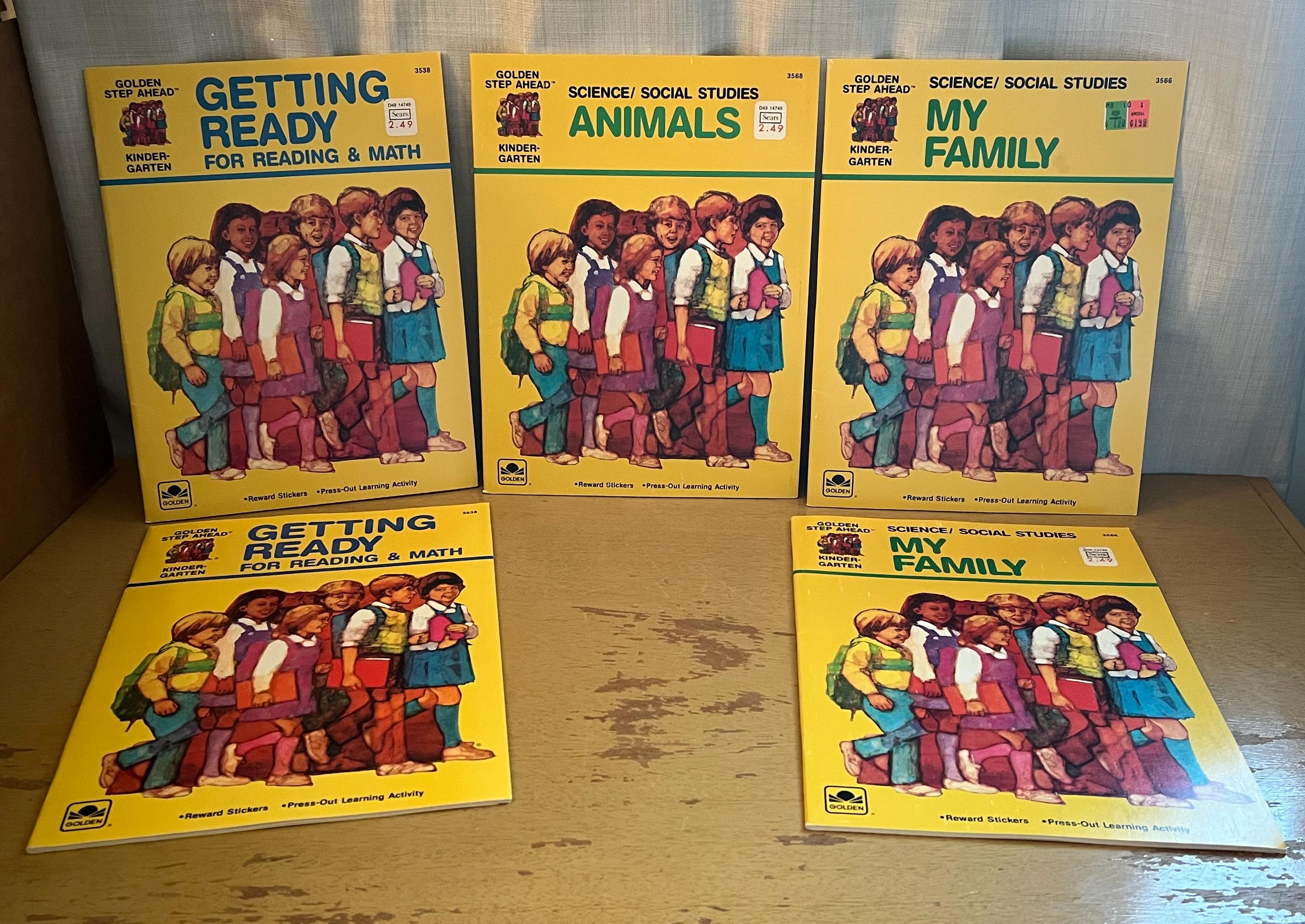 Vintage 1984 Golden Step Ahead Kindergarten School Books. Homeschool ...