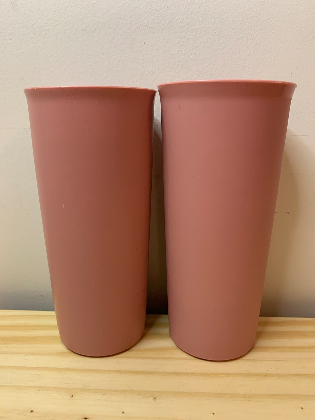 Vintage Tupperware Set of 2 Tall Pink Drinking Glasses 115-36 and 115-9 ...