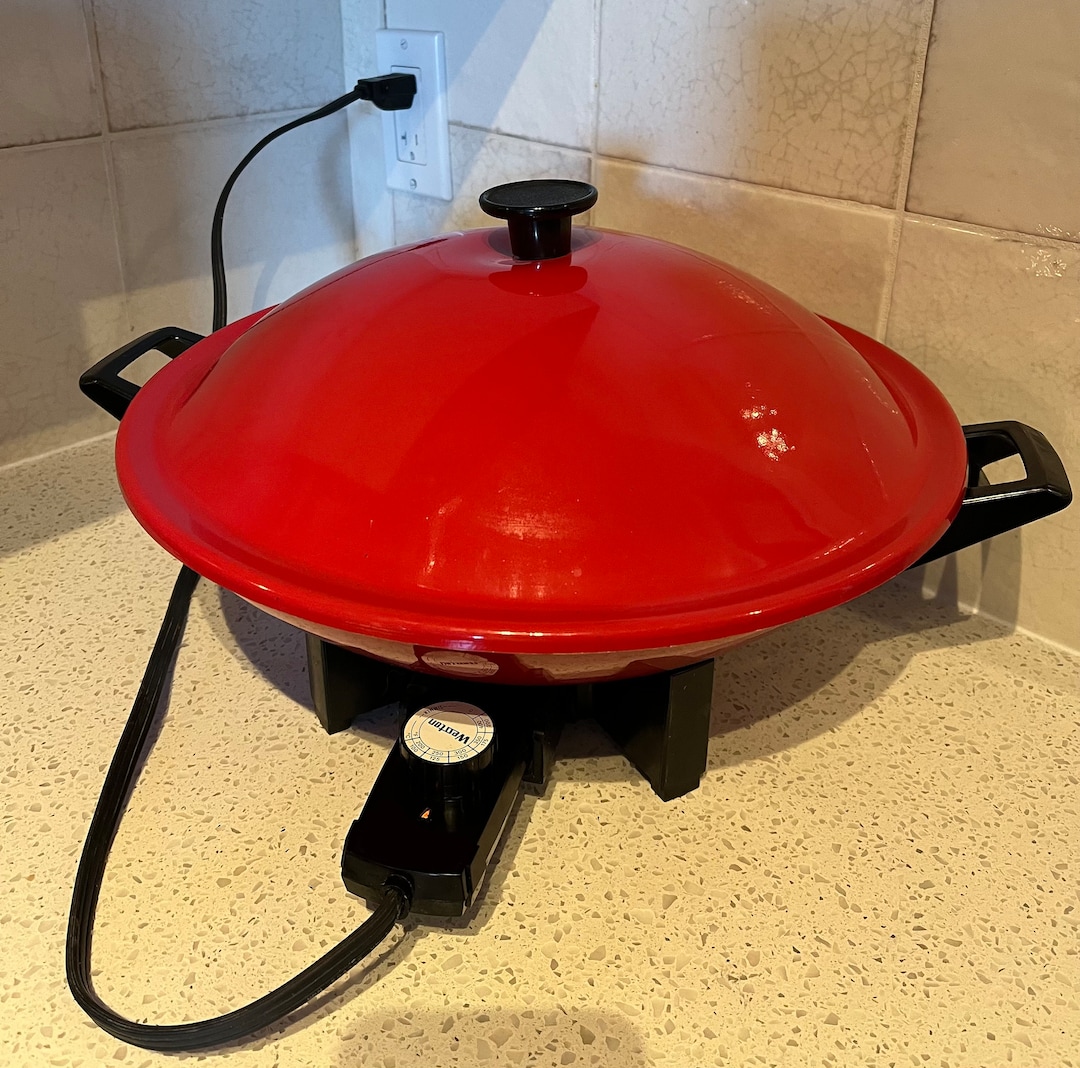 Vintage Wesston Red Electric Wok Countertop Appliance 1970s Kitchen - Etsy