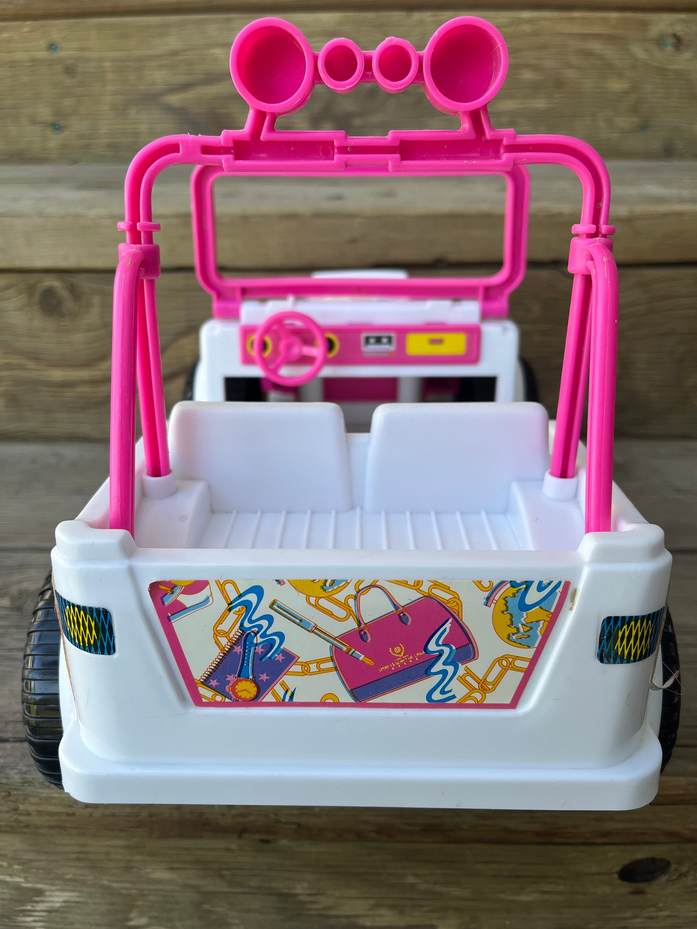 Vintage 1987 Beach Blast Beach Buggy White and Pink Arco Barbie Jeep - Etsy