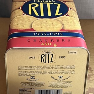 Vintage Christies Ritz Cracker Tin Biscuits 60th Anniversary 1935 1995 ...