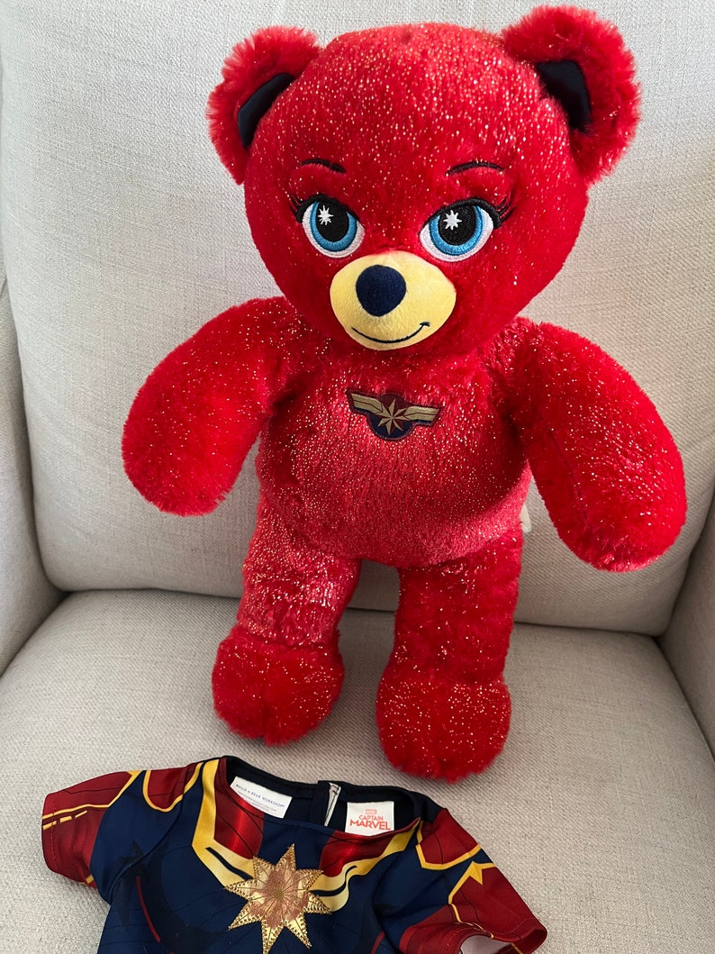 Build a Bear Captain Red Sparkly Bear With Outfit 16 Inch Teddy Bear ...