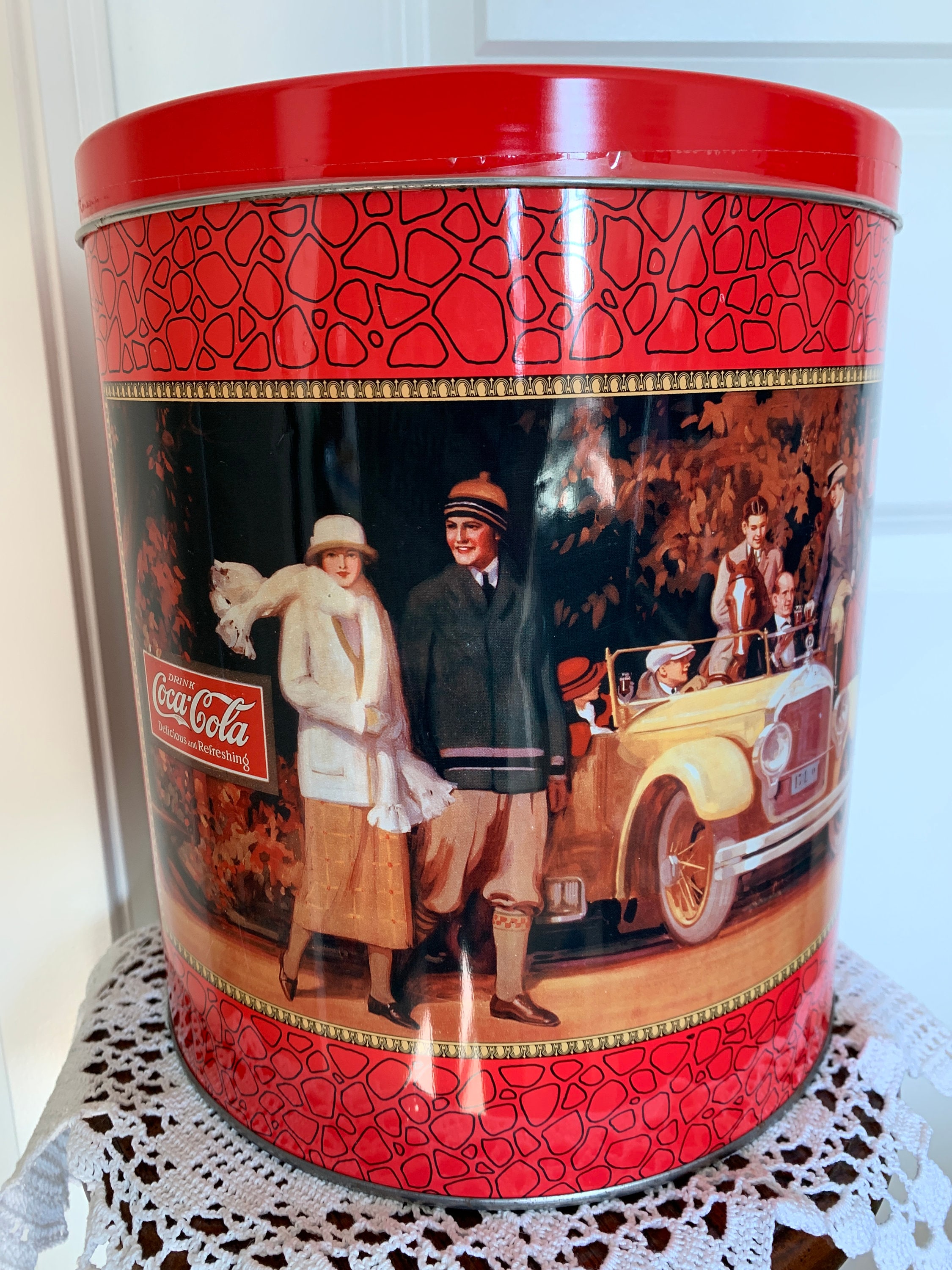 Vintage Large Round Coca-cola Tin Party PAC Gourmet Popcorn - Etsy