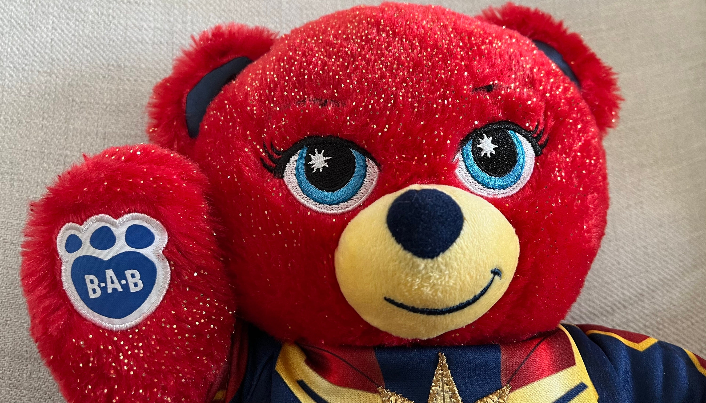 Build a Bear Captain Red Sparkly Bear With Outfit 16 Inch Teddy Bear ...