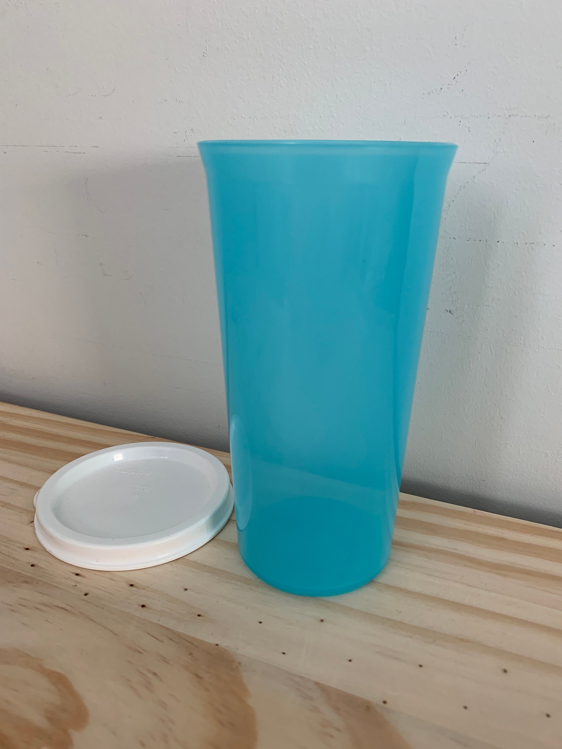 Bright Blue Tupperware Stackable Tumbler 6377A-3 With White - Etsy