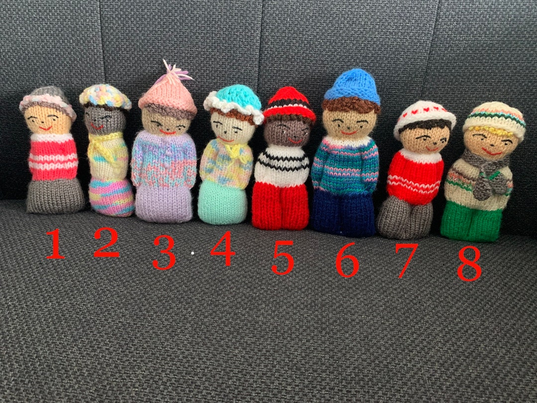 Knitted 7” Tall Comfort Dolls Multicultural Boy Girl Plush Toys Worry ...