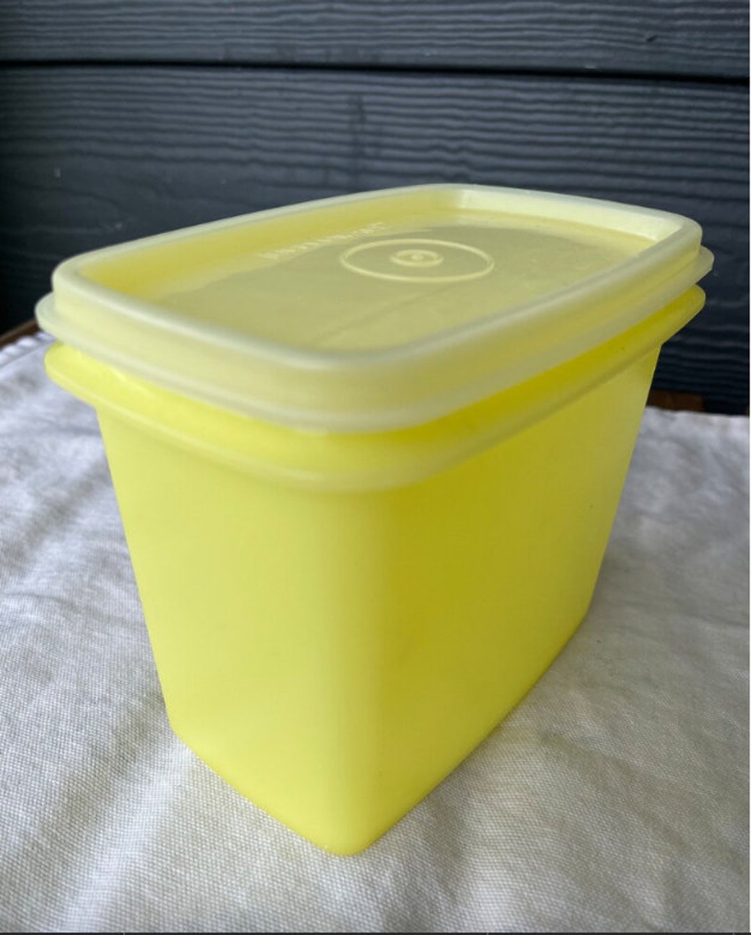 Vintage Lemon Yellow Shelf Saver Tupperware Storage Container 1243 With ...
