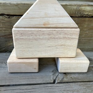 Lot of Natural Wooden Blocks - Triangles, Square, Cylinders, Columns ...