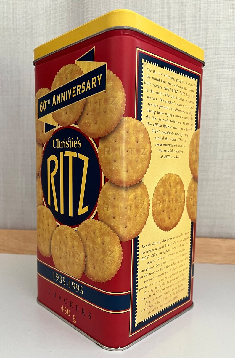 Vintage Christies Ritz Cracker Tin Biscuits 60th Anniversary 1935 1965 ...