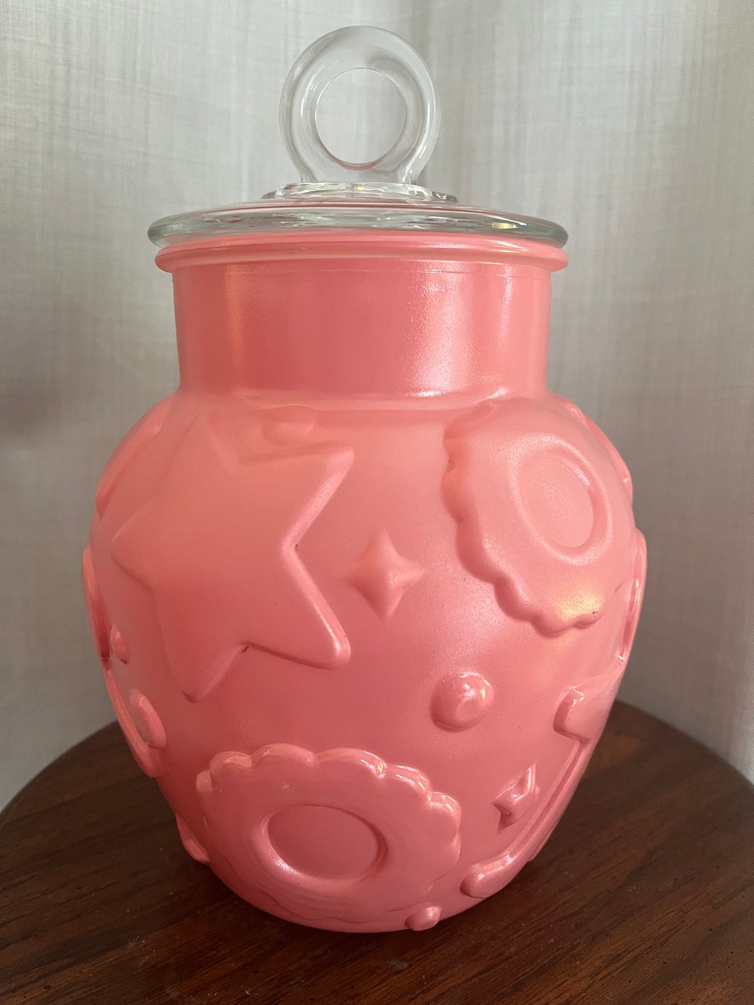 Vintage Pink Hazel Atlas Cookie Jar With Glass Lid - Etsy