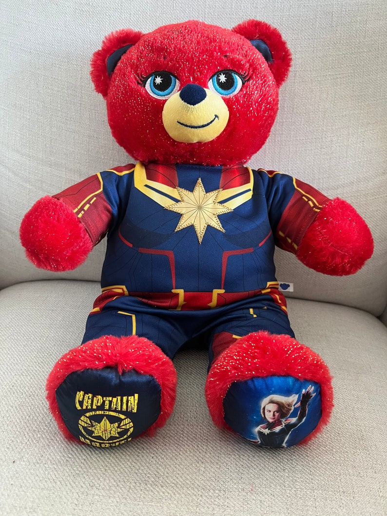 Build a Bear Captain Red Sparkly Bear With Outfit 16 Inch Teddy Bear ...