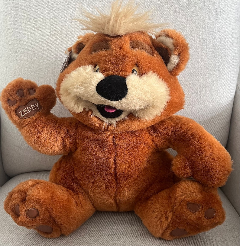 Vintage 1989 Zeddy Teddy 13” Sitting Bear Cuddle Wit Creation Zellers ...
