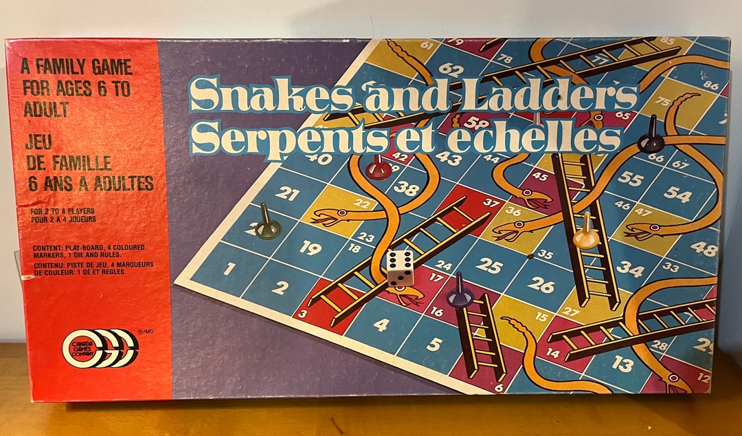 Vintage Snakes and Ladders Board Game by Canada Games Company. 2 to 4 ...