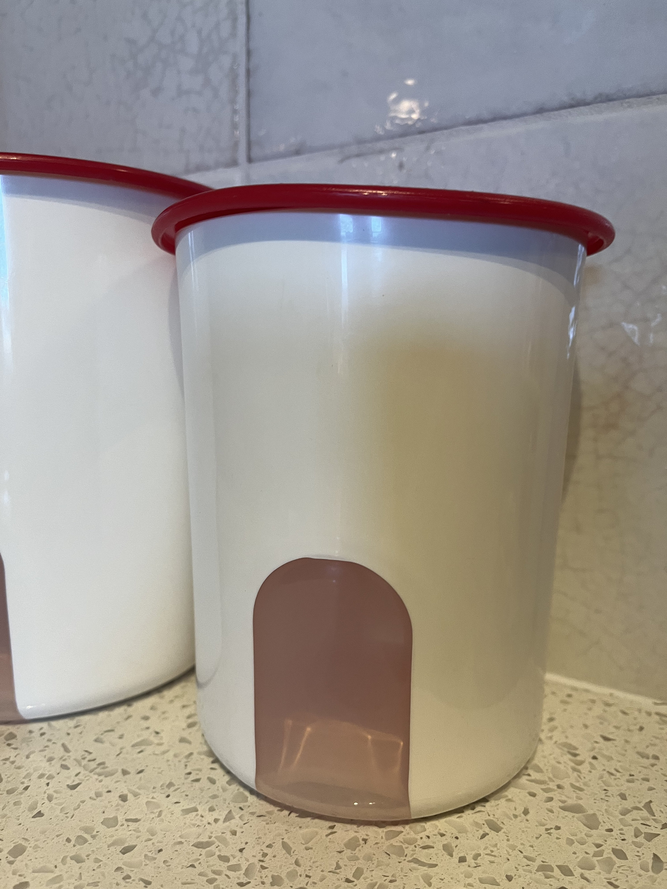 Tupperware One Touch Canister Set of 4 White With Viewing Panels and ...