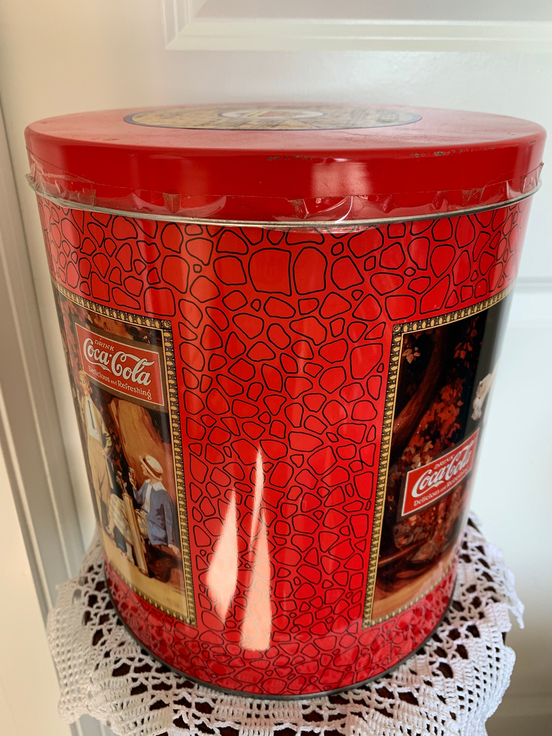 Vintage Large Round Coca-cola Tin Party PAC Gourmet Popcorn - Etsy