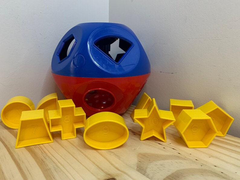 Vintage Tupperware Shape O Ball Complete Classic Tupper Toys Red and ...