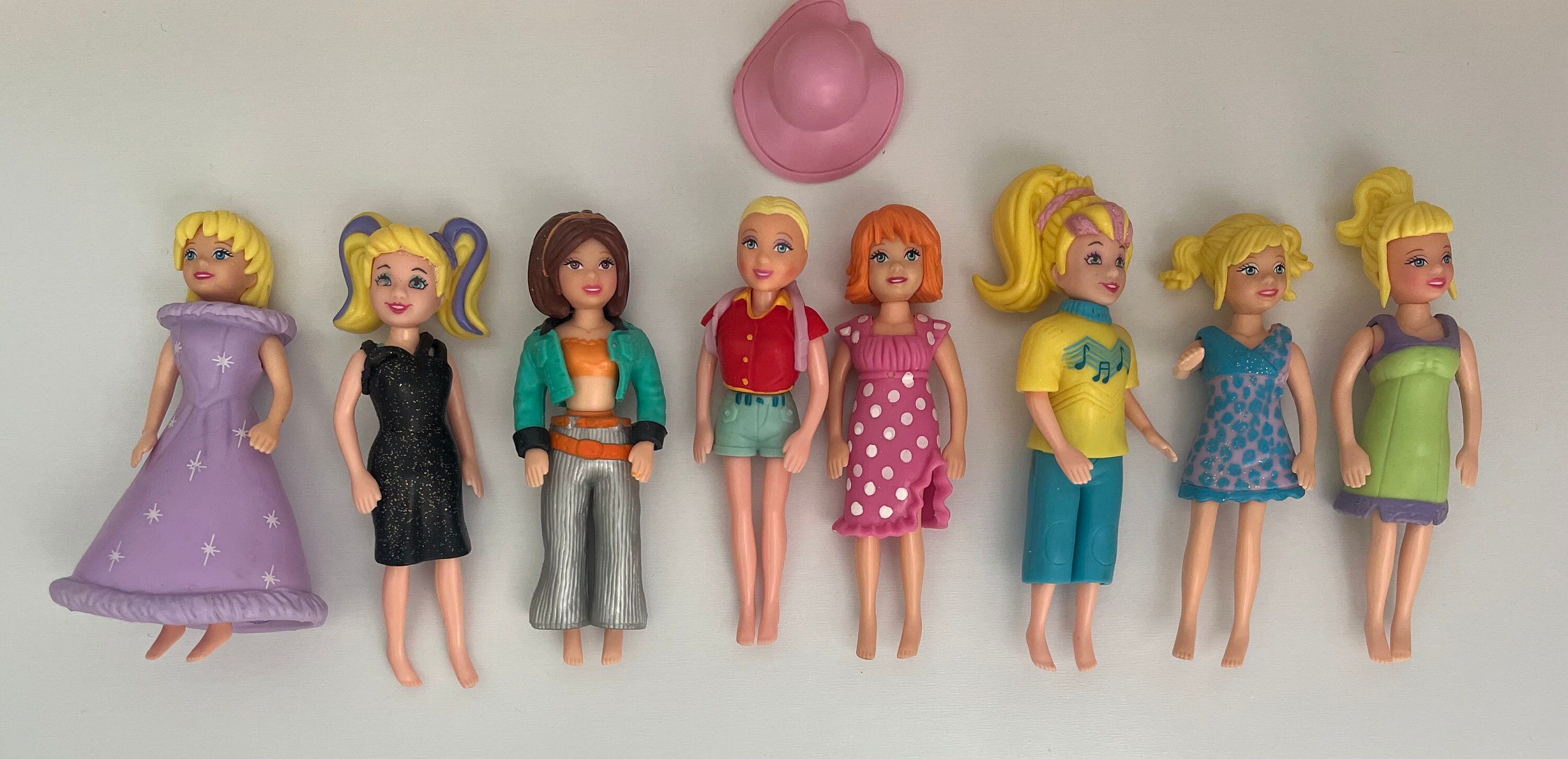 Vintage Polly Pocket Dolls Lot of 8 Girl Dolls With Clothes Various ...