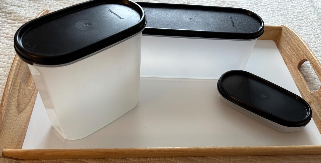 Tupperware Modular Mates With Black Lids Set of 3 - Etsy