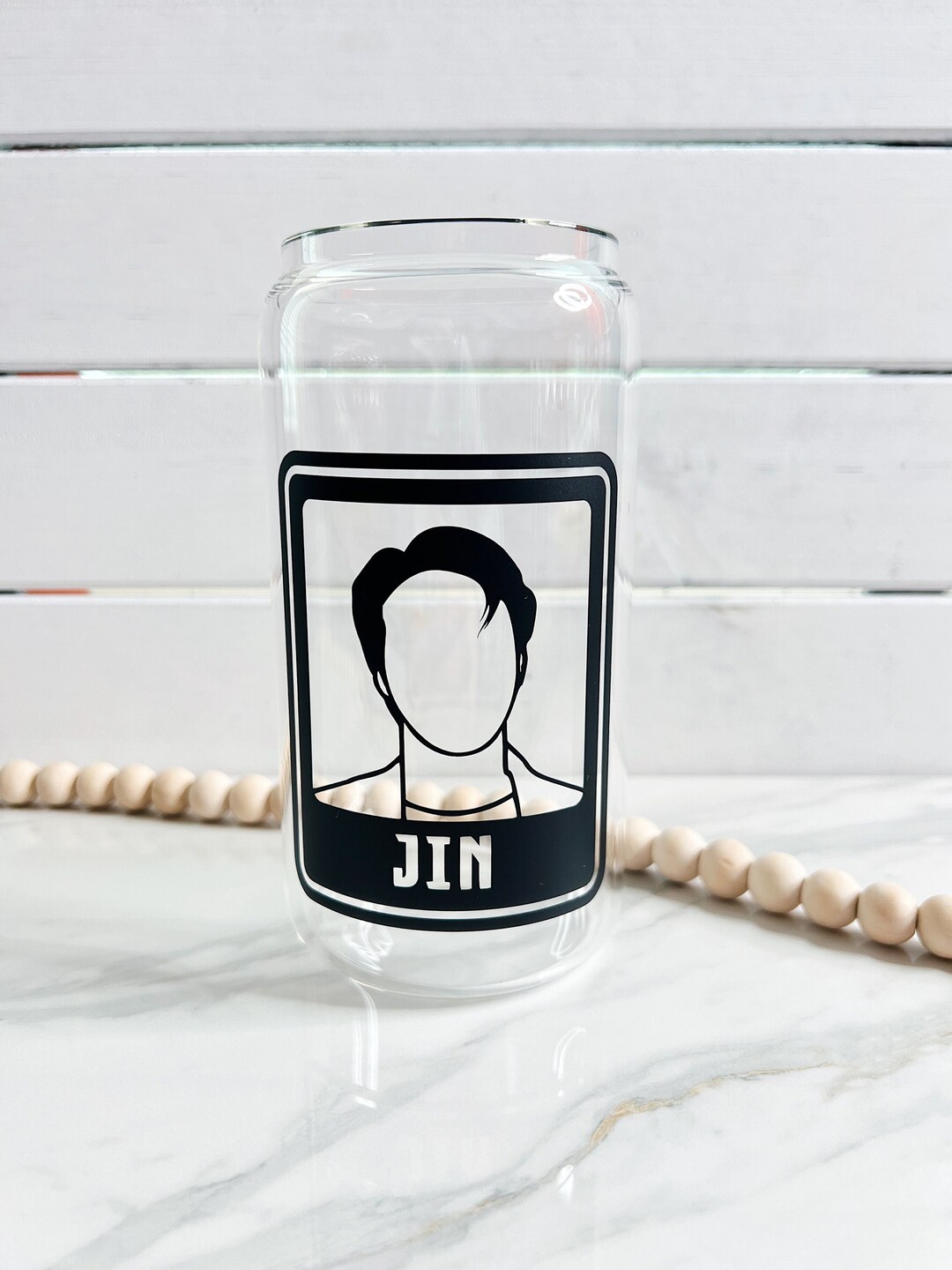 BTS Coffee Glass BTS Jin Glass Can BTS Face Members Bts Merch Iced ...