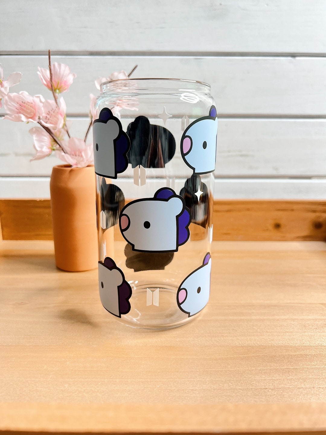 BT21 Mang Minini Heads Coffee Glass | BTS Iced Coffee Glass | Pick Your ...