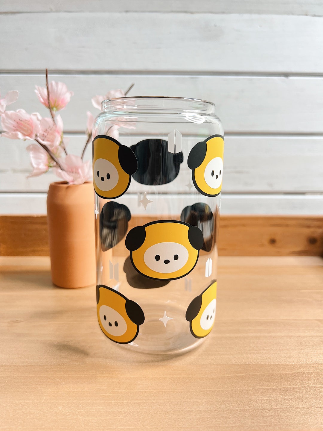 BT21 Chimmy Minini Heads Coffee Glass | BTS Iced Coffee Glass | Pick ...