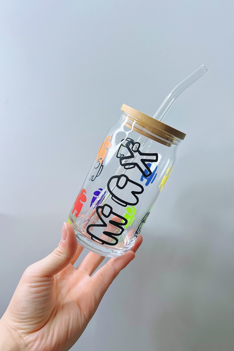 Among Us Coffee Glass Custom Beer Can Glass Iced Coffee - Etsy