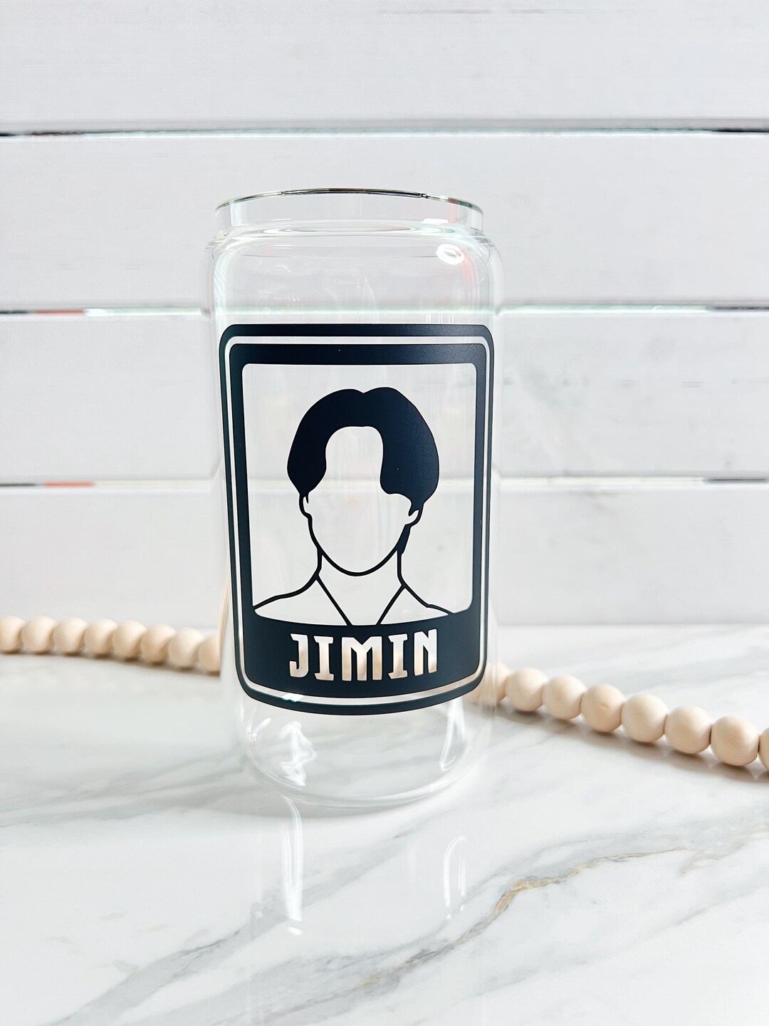 BTS Coffee Glass BTS Jimin Glass Can BTS Face Members Bts Merch Iced ...