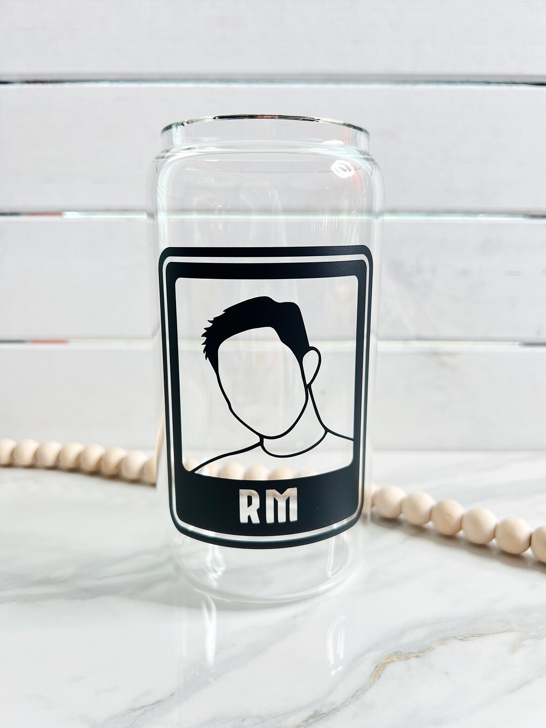 BTS Coffee Glass BTS RM Glass Can Bts Face Members Bts Merch Iced ...
