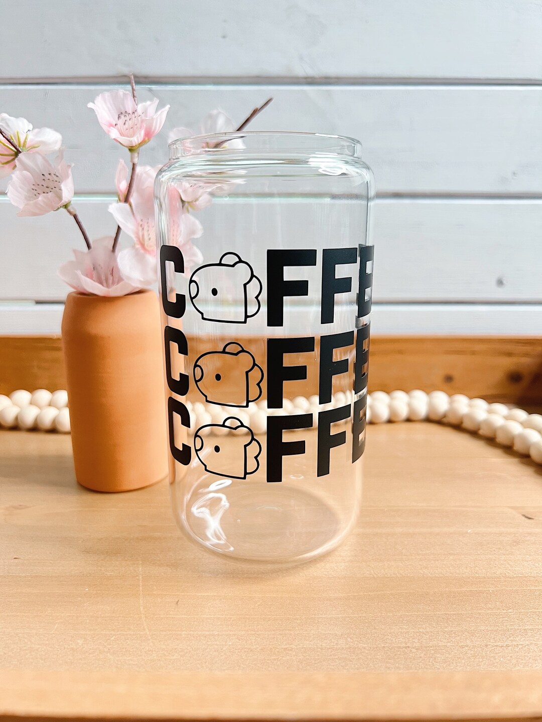 BT21 Mang X Coffee Glass Can | BTS Iced Coffee Glass | BTS Merch | BT21 ...