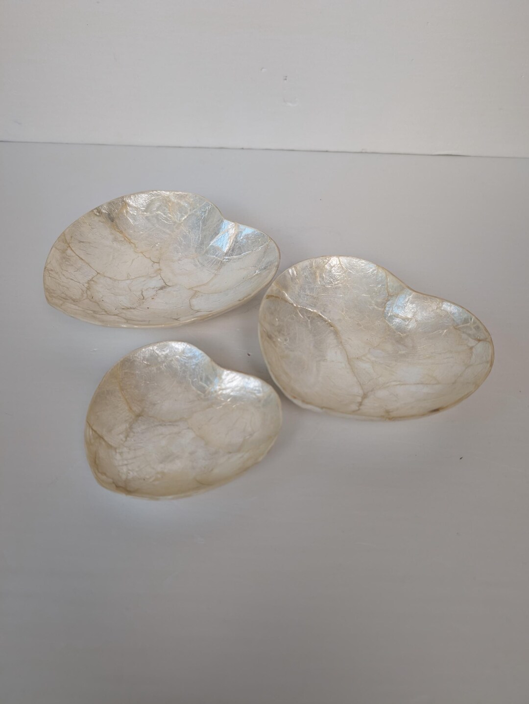 Vintage Heart Shaped Shell Nesting Trinket Ring Dishes Set of 3 - Etsy ...