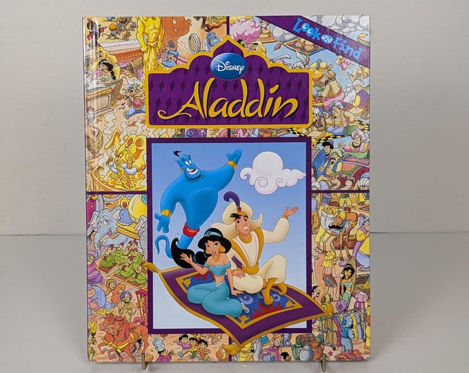 Retro Disney Look and Find Aladdin Picture Puzzle Book Hardcover - Etsy