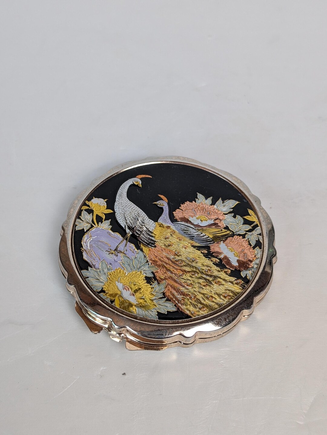 Vintage Japanese Chokin Style Mirror Powder Compact With Pheasant ...