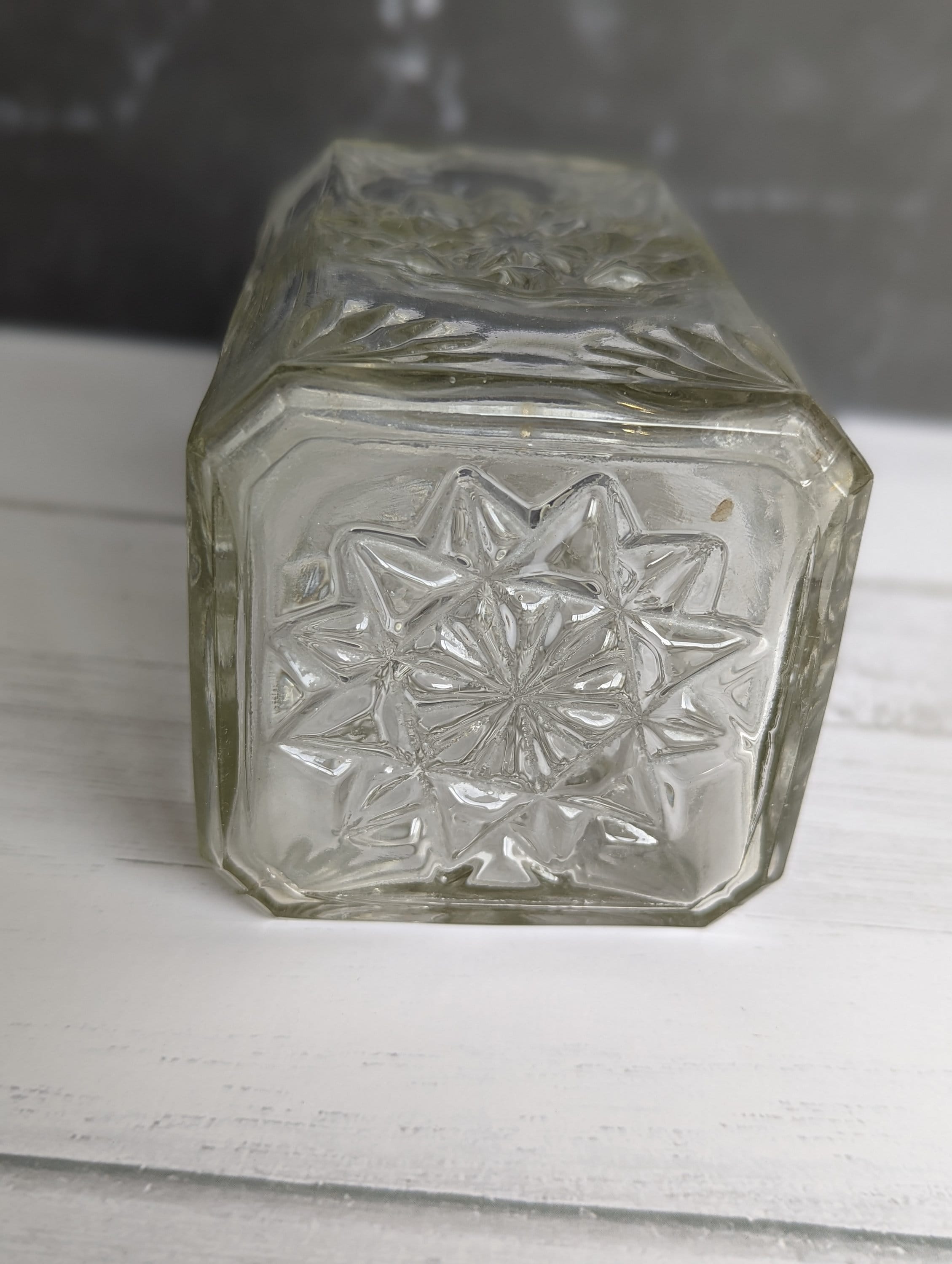 Vintage Cut Glass Star Pattern Tea Jar Decanter Depression - Etsy Australia