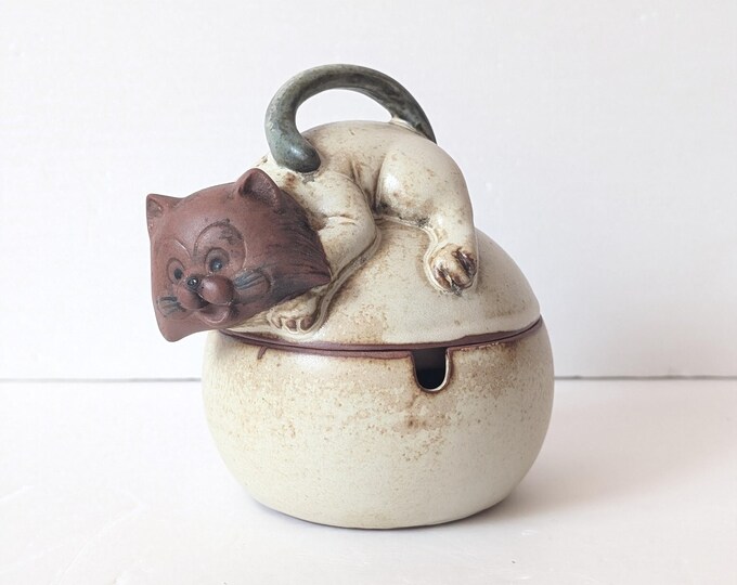 Vintage Gempo Japan Pottery Cat Lidded Sugar Bowl - Etsy