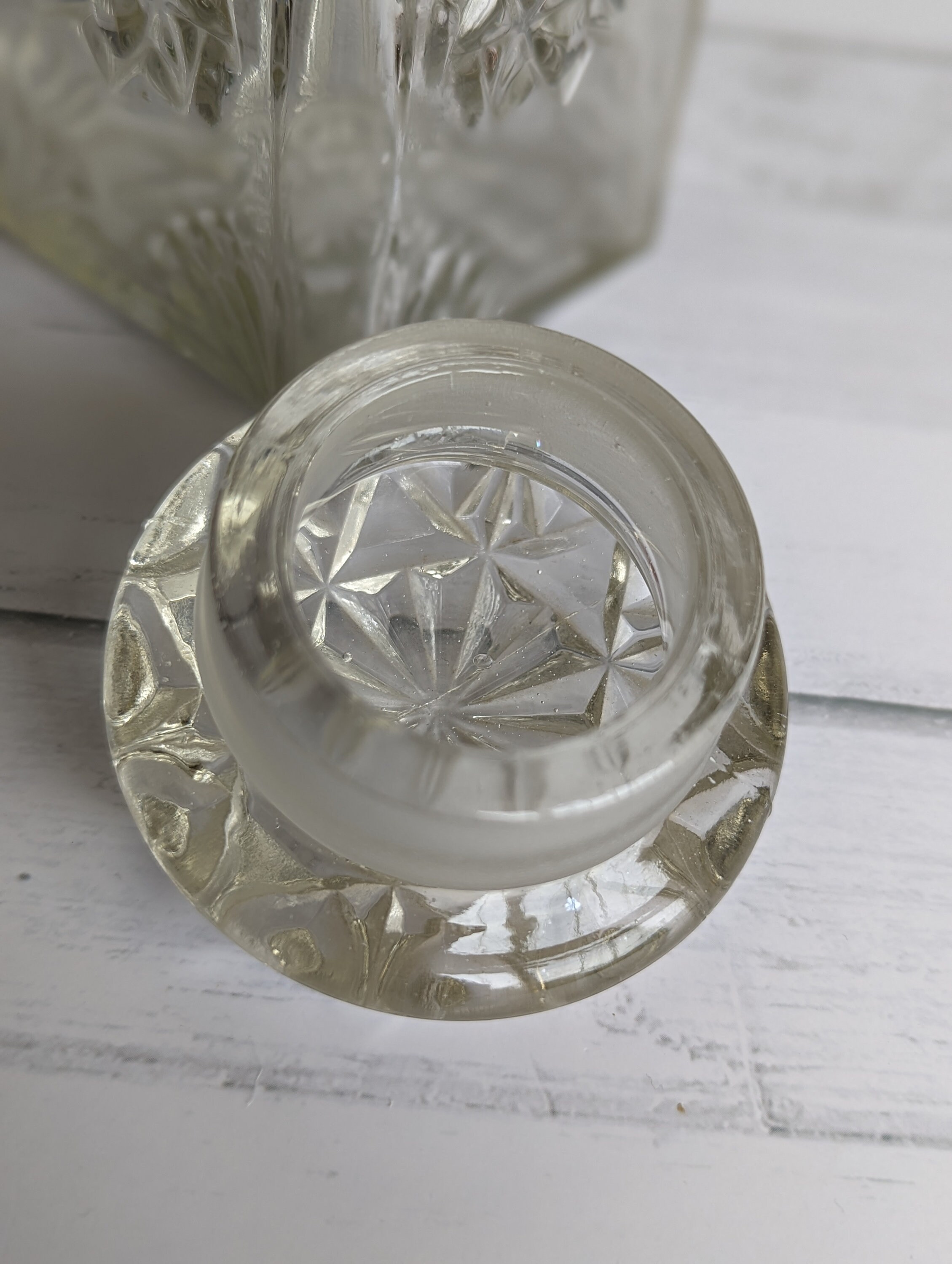 Vintage Cut Glass Star Pattern Tea Jar Decanter Depression - Etsy Australia