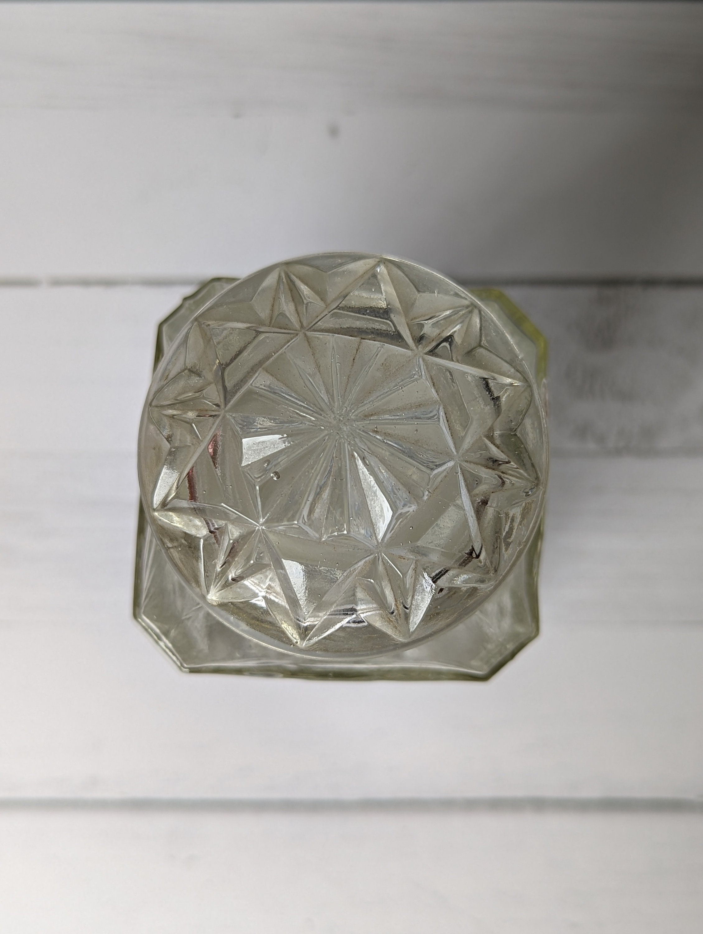 Vintage Cut Glass Star Pattern Tea Jar Decanter Depression - Etsy Australia