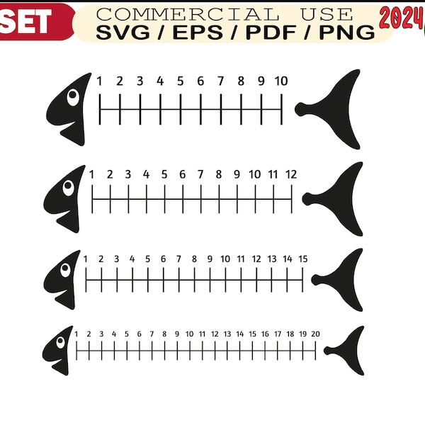 Fish Ruler Svg - Etsy