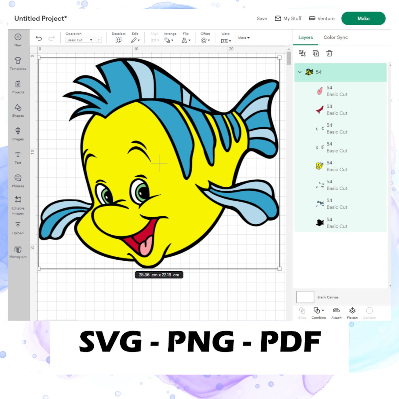 Flounder Svg, Fish Svg, Fish Pdf, Fish Png, Fish Cricut Svg, Mermaid ...