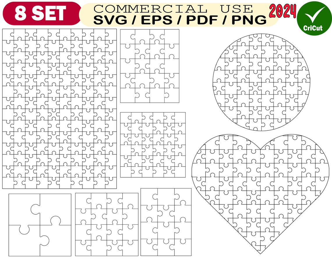 Puzzle SVG | Puzzle Template Bundle | Laser Cut File | Jigsaw Puzzle ...