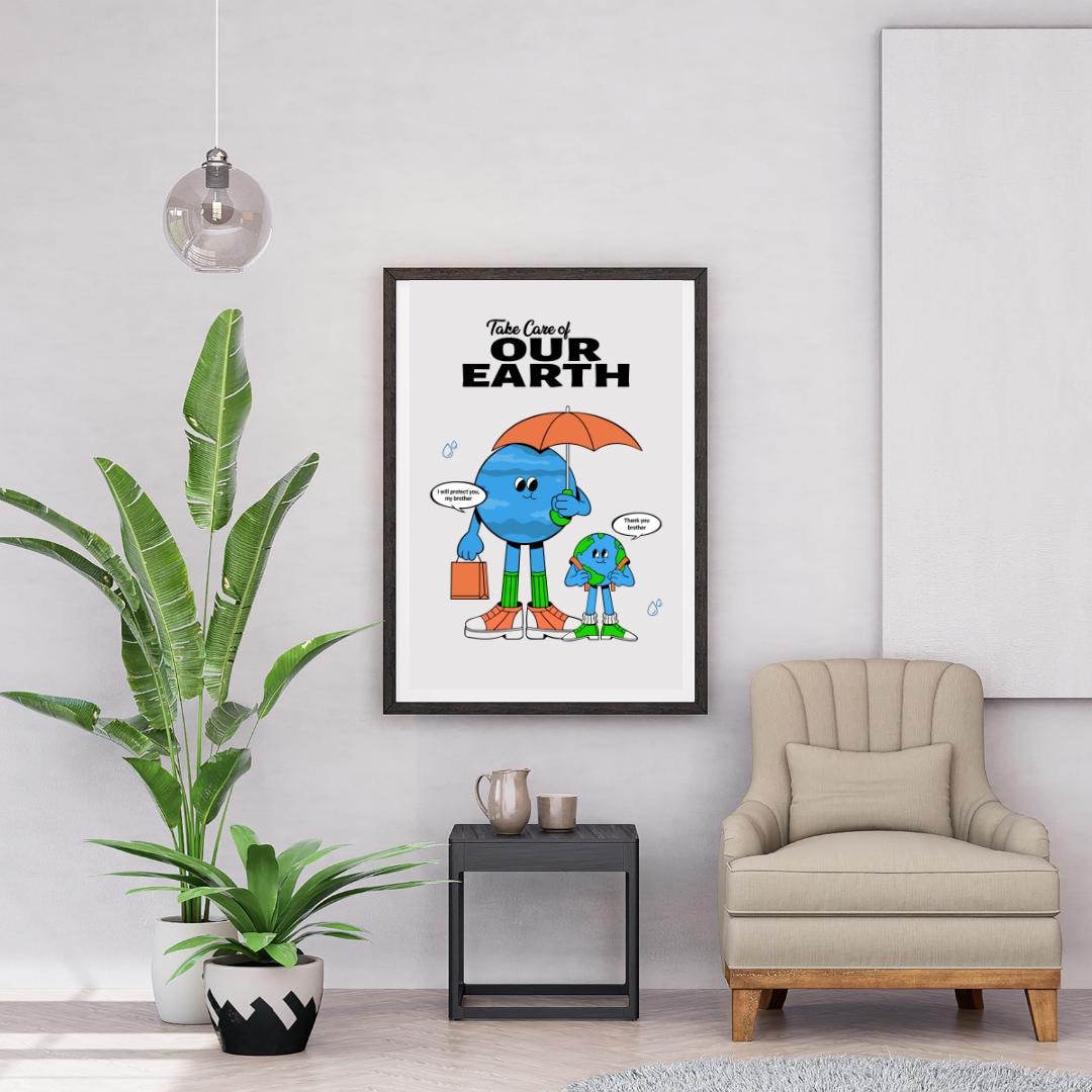 Earth Day Poster, Environmental Awareness Art, Save Our Planet Print ...